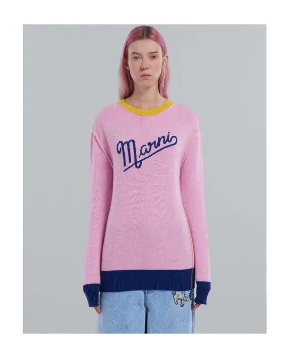 Marni Logo Embroidered Crewneck Jumper