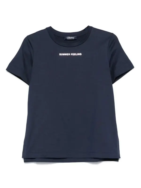 Max Mara Lusso Crewneck Short-sleeved T-shirt - Navy Blue