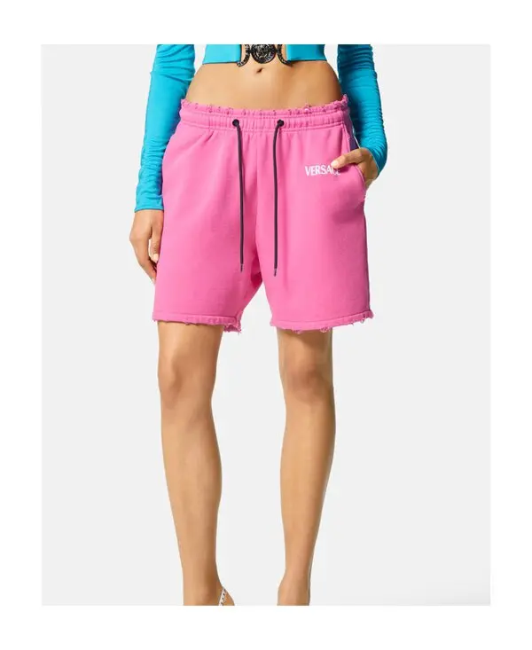 Versace Logo Embroidered Drawstring Shorts