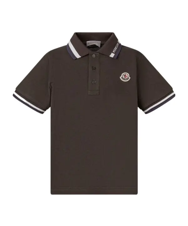 Moncler Tricolour-trimmed Piquet Polo Shirt - Green