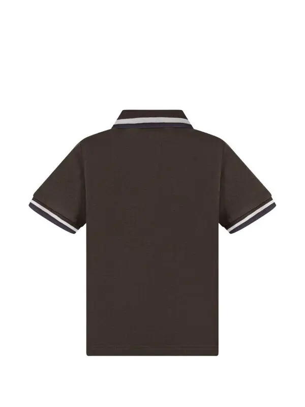 Moncler Tricolour-trimmed Piquet Polo Shirt - Green