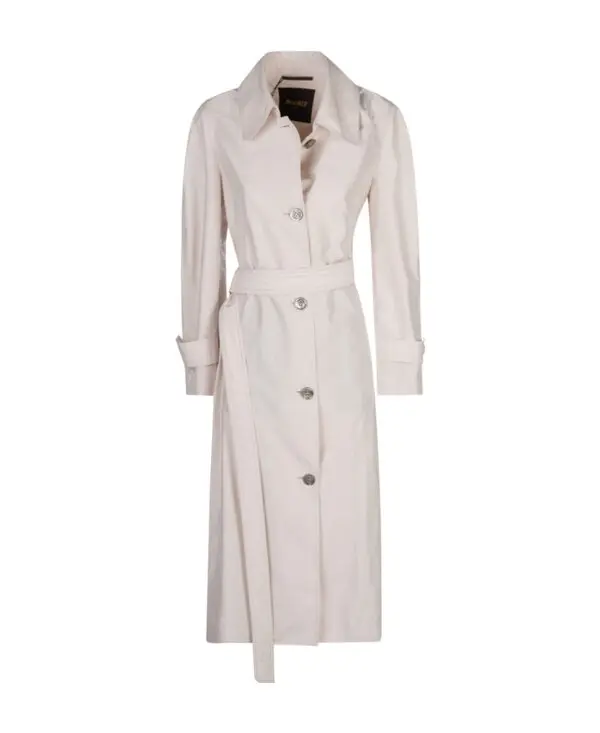 MOORER Single-breasted Long-sleeved Trench Coat - White