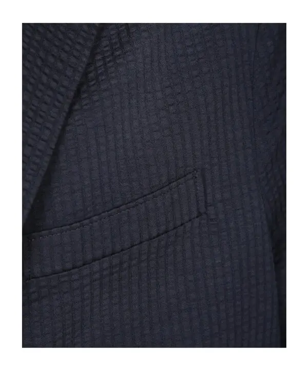 Harris Wharf London Seersucker Two-button Blazer