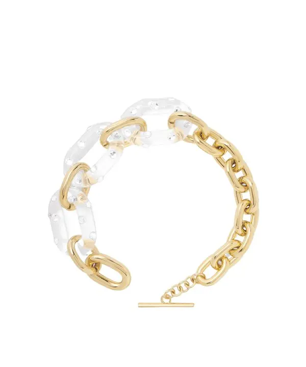 Rabanne Link Embellished Bracelet - Gold/crystal
