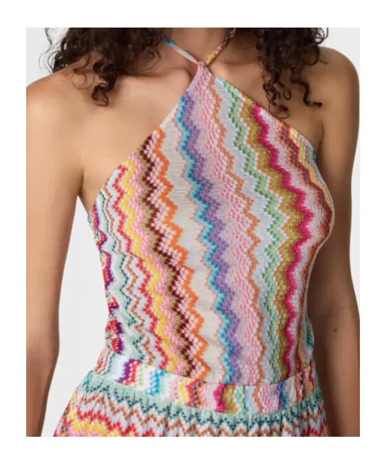 Missoni Zigzag Pixel-effect Pattern Halter Neck Jumpsuit - Multicoloured