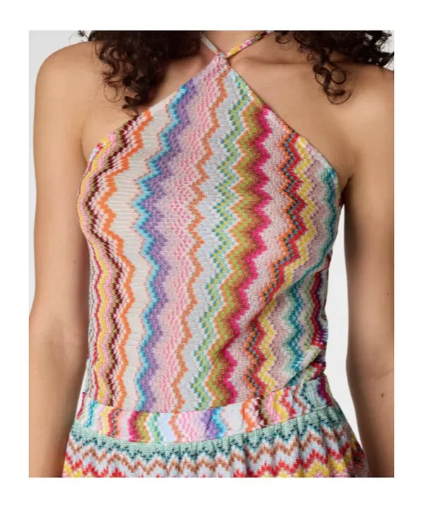 Missoni Zigzag Pixel-effect Pattern Halter Neck Jumpsuit - Multicoloured