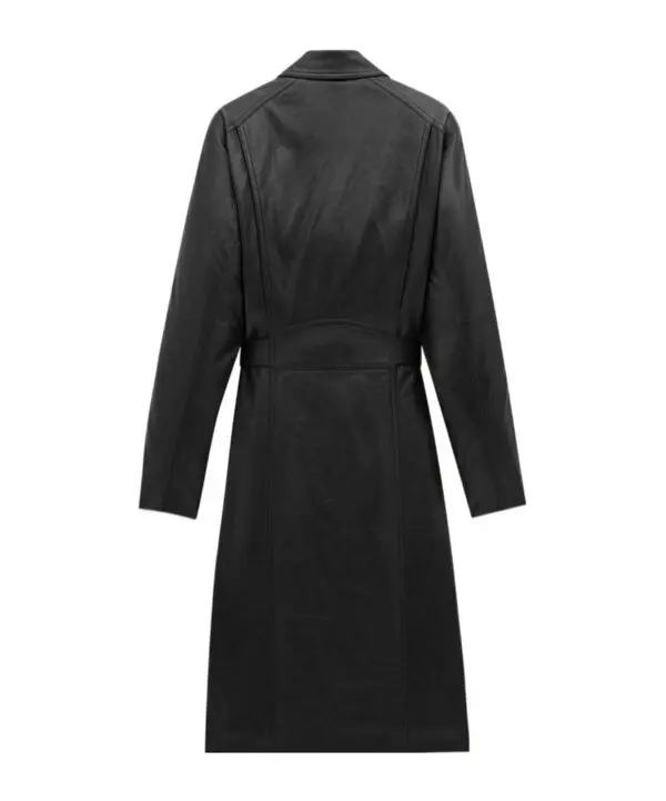 Saint Laurent Belted Zip Detailed Biker Coat