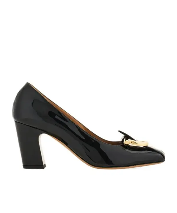 FERRAGAMO Gancini Block Heel Pumps - Black