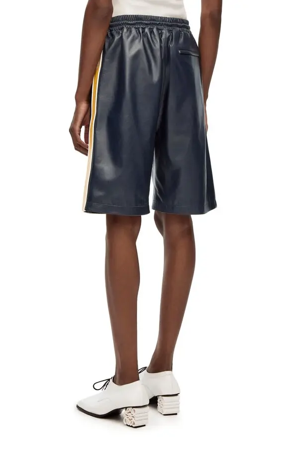 Loewe Nappa Leather Track Shorts With Drawstring Waist