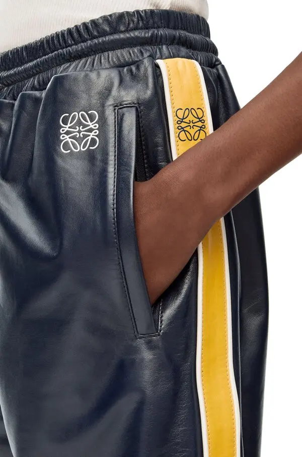 Loewe Nappa Leather Track Shorts With Drawstring Waist