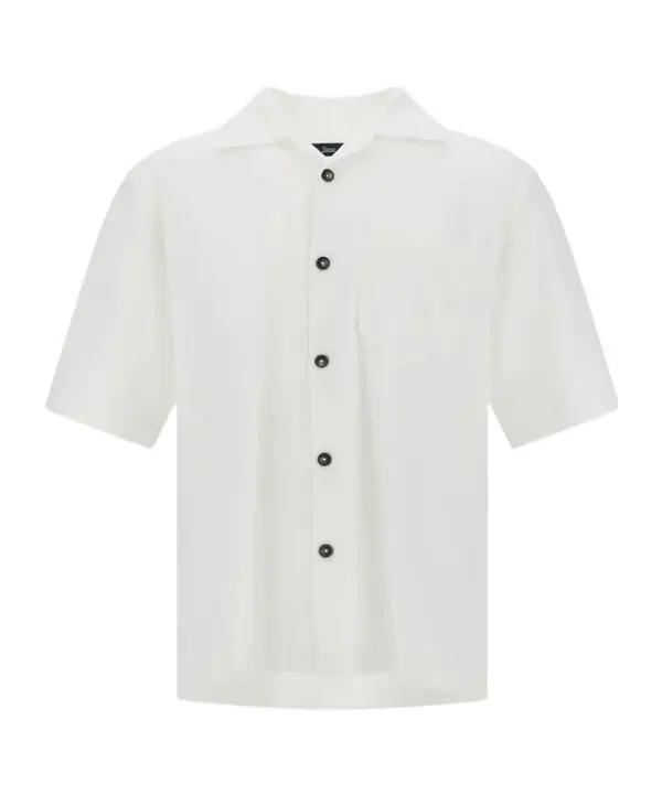 Herno Chest-pocket Short-sleeved Button-up Shirt - White