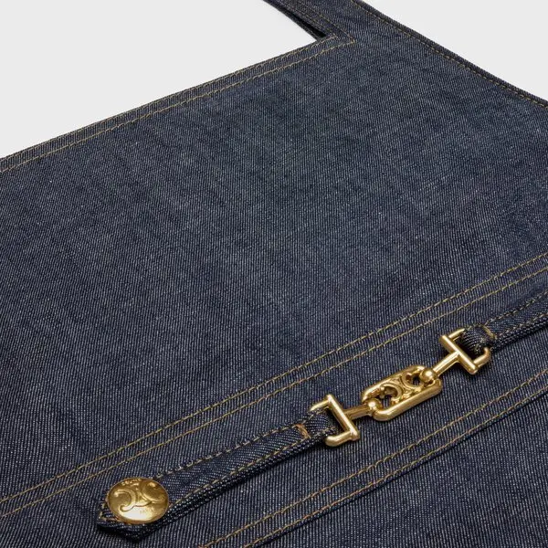 Celine Empire Mini Dress In Raw Wash Denim