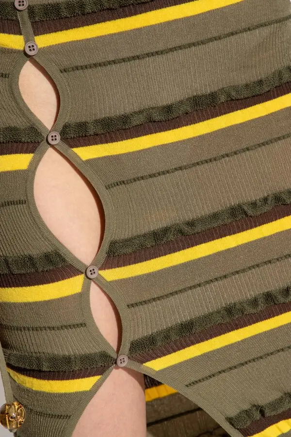 Jacquemus Asymmetric Striped Midi Skirt
