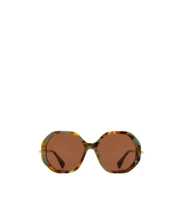 Max Mara Irregular Frame Sunglasses With Tinted Lenses - Colored Havana