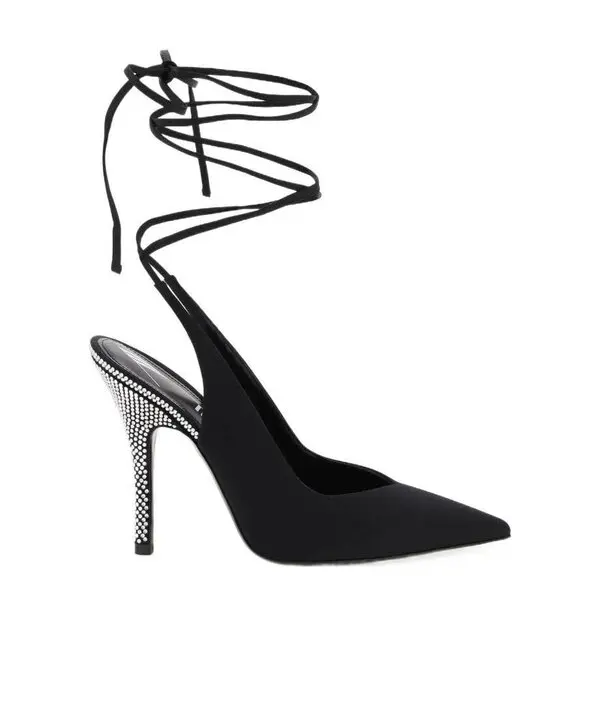 Attico The Venus Slingback Pumps - Black