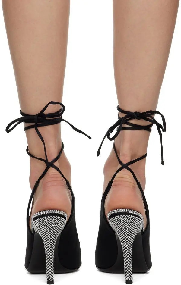 Attico The Venus Slingback Pumps - Black