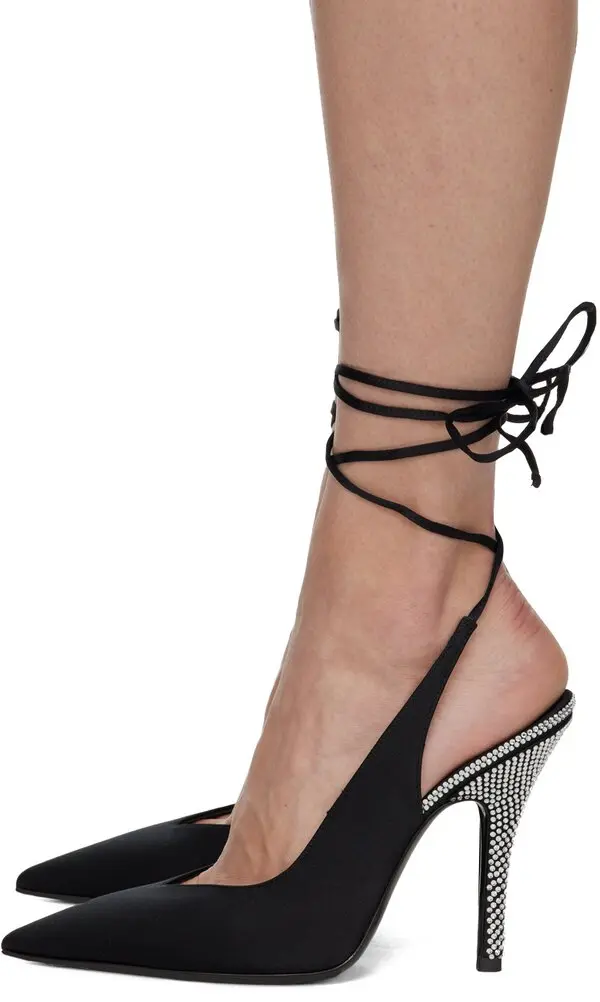 Attico The Venus Slingback Pumps - Black