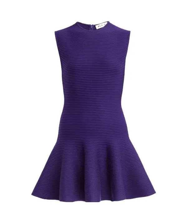 Alaïa Sleeveless Round Neck Knit Dress With Horn Detail - No