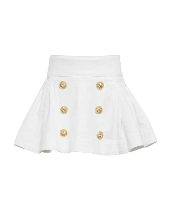 Balmain Logo Skirt - White