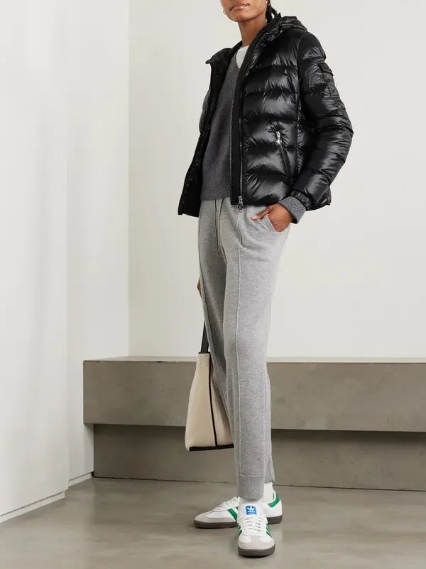 Moncler Gles Long-sleeved Down Jacket With Hood - Black