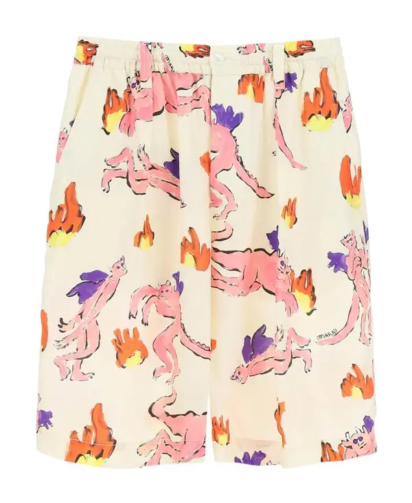 Marni Allover Graphic Printed Shorts - Pink