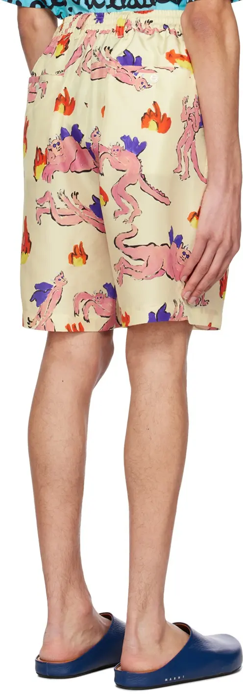 Marni Allover Graphic Printed Shorts