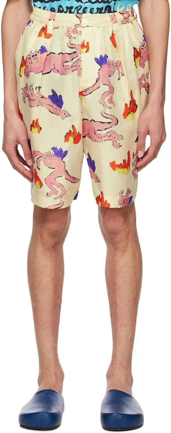 Marni Allover Graphic Printed Shorts