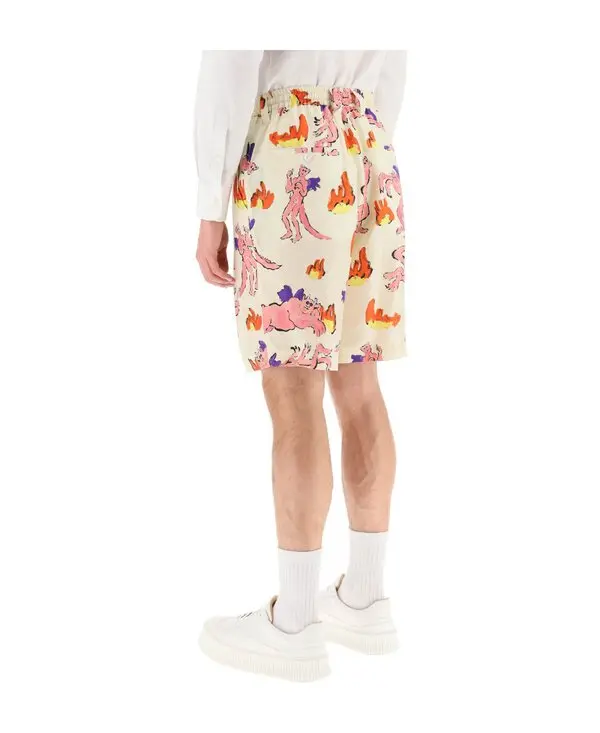 Marni Allover Graphic Printed Shorts