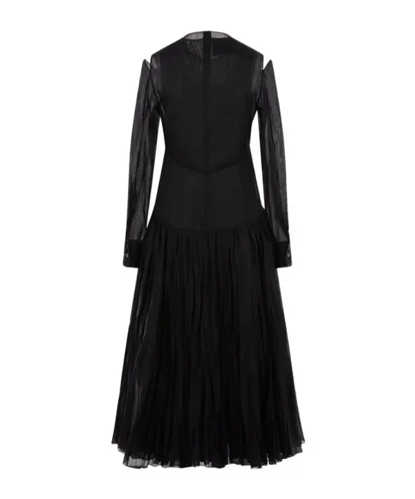 JIL SANDER Pleat-detailed Crewneck Midi Dress
