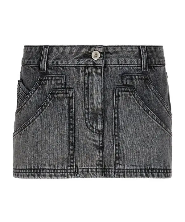 Attico Denim Mini Skirt - Black