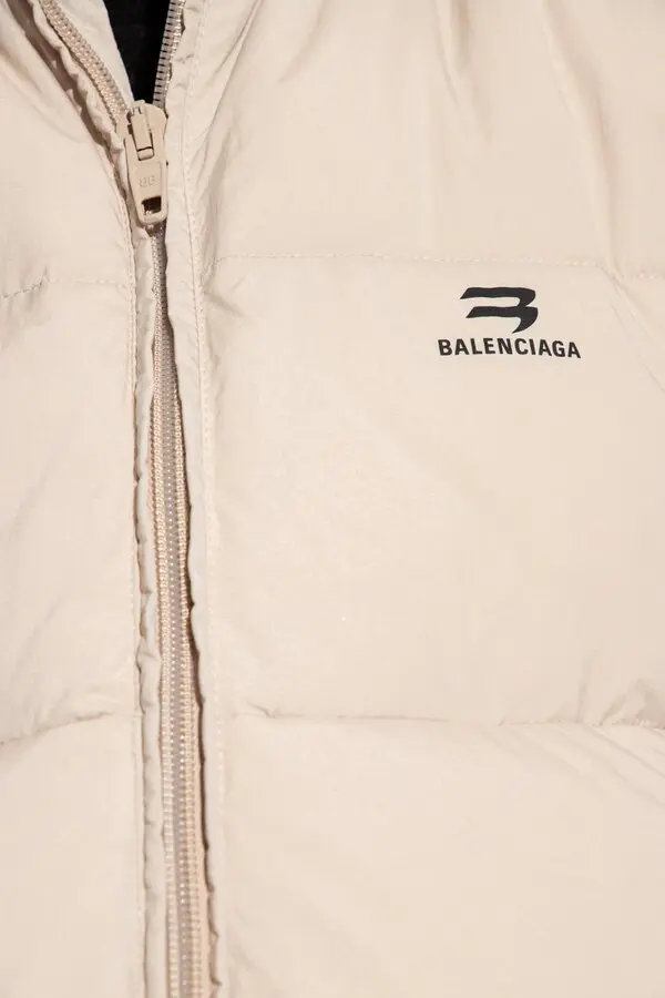 Balenciaga Logo Printed Padded Jacket - Nude