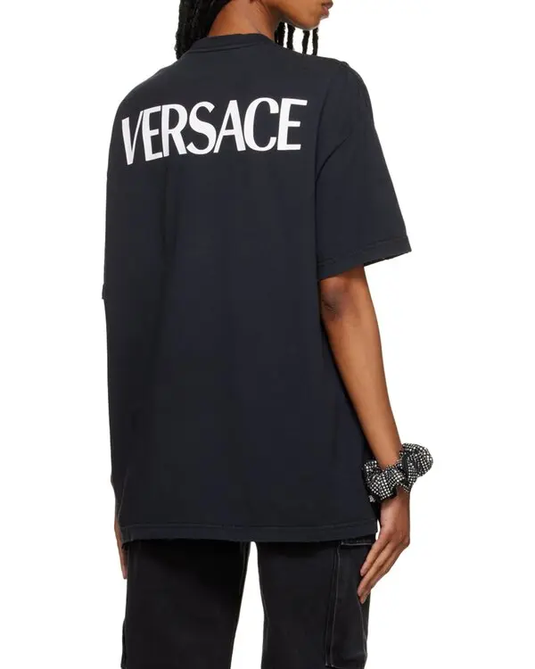 Versace Logo Print Crewneck T-shirt