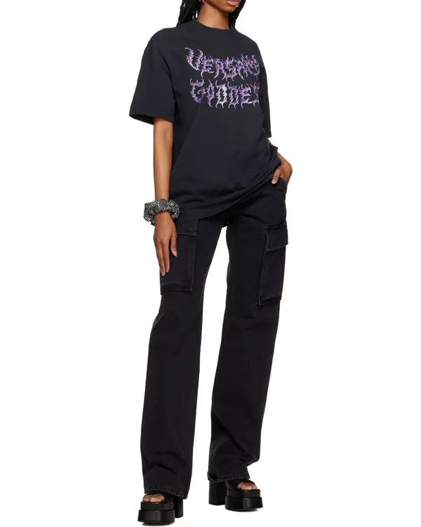Versace Logo Print Crewneck T-shirt