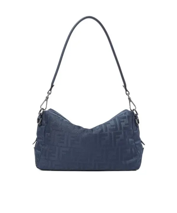 Fendi Ff Monogram Nylon And Leather Shoulder Bag