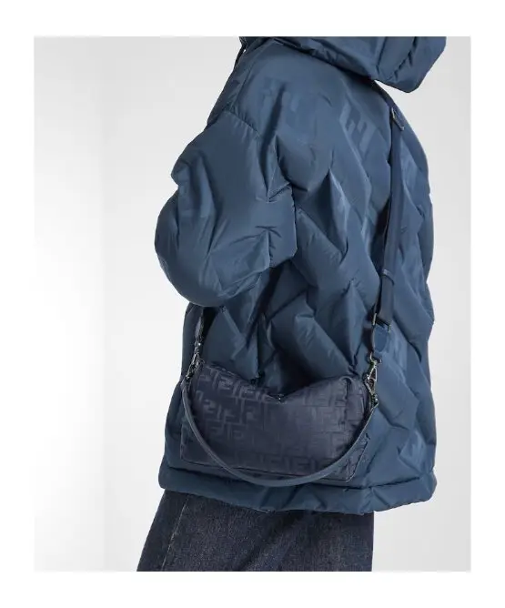 Fendi Ff Monogram Nylon And Leather Shoulder Bag