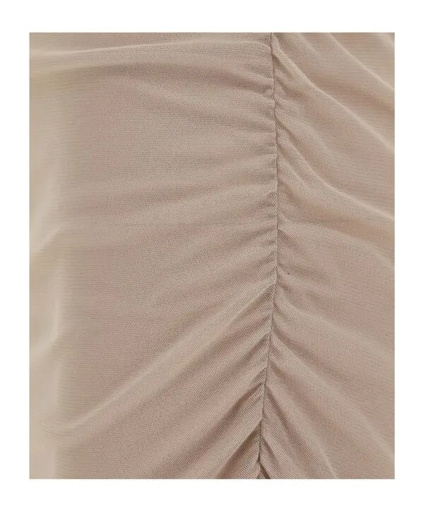 Saint Laurent Crewneck Ruched Mini Dress - No