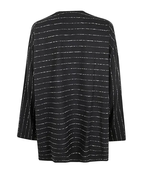 MARIA CALDERARA Striped Collarless Jacket