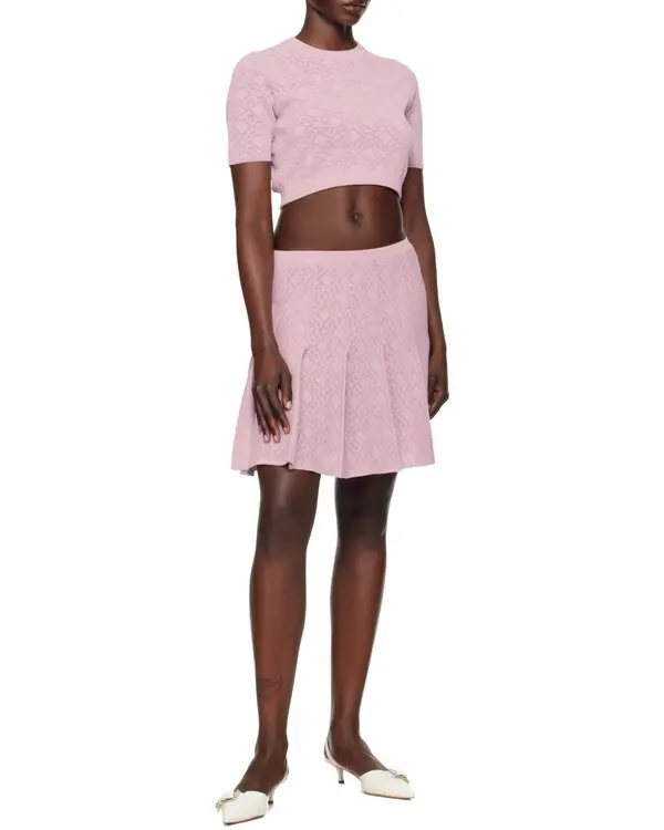 Givenchy Monogram Jacquard Pleated Mini Skirt - Pink