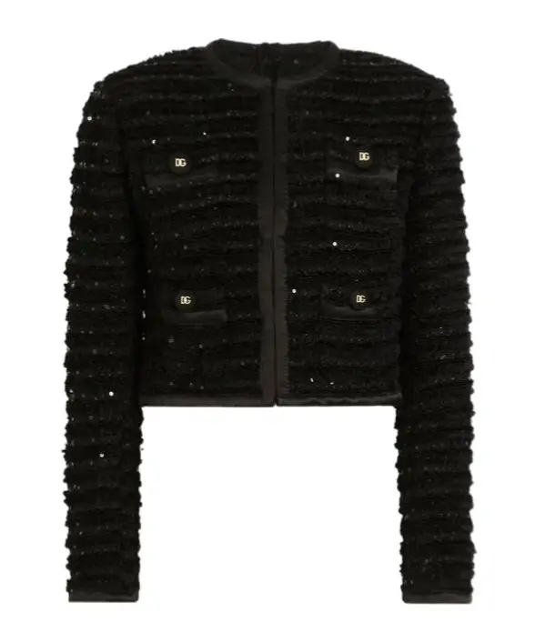 Dolce & Gabbana Embellished Sequined Tweed Jacket