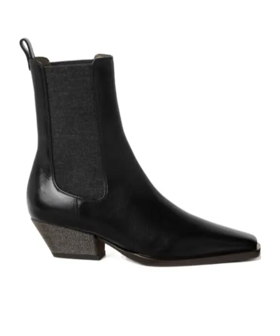 Brunello Cucinelli 50mm Leather Chelsea Boots