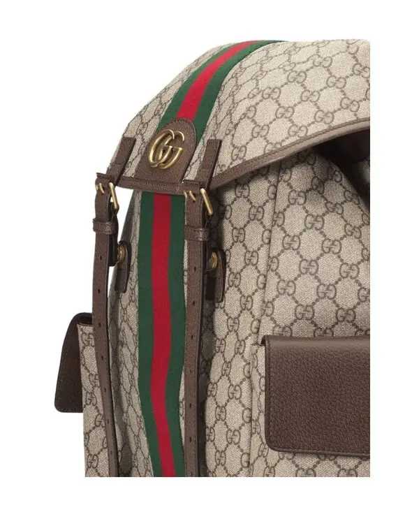 Gucci Gg Supreme Backpack With Double G Detail