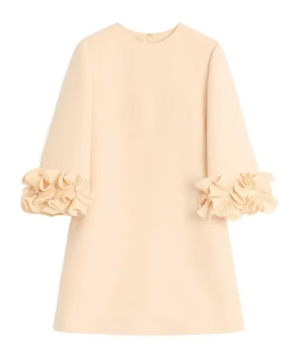 Valentino Garavani Crepe Couture Mini Dress With Floral Detail - Nude