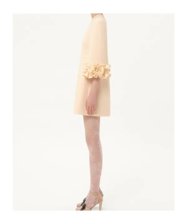 Valentino Garavani Crepe Couture Mini Dress With Floral Detail - Nude
