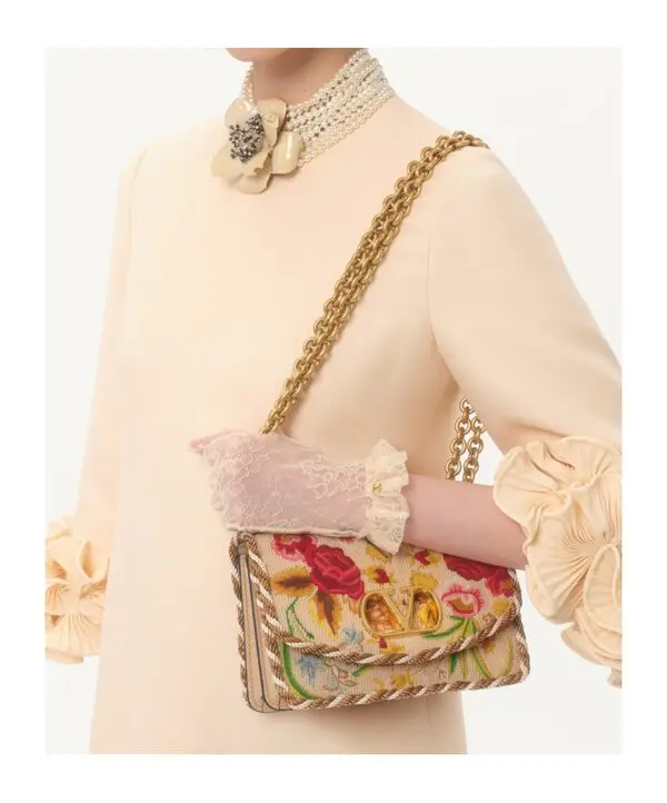 Valentino Garavani Crepe Couture Mini Dress With Floral Detail - Nude