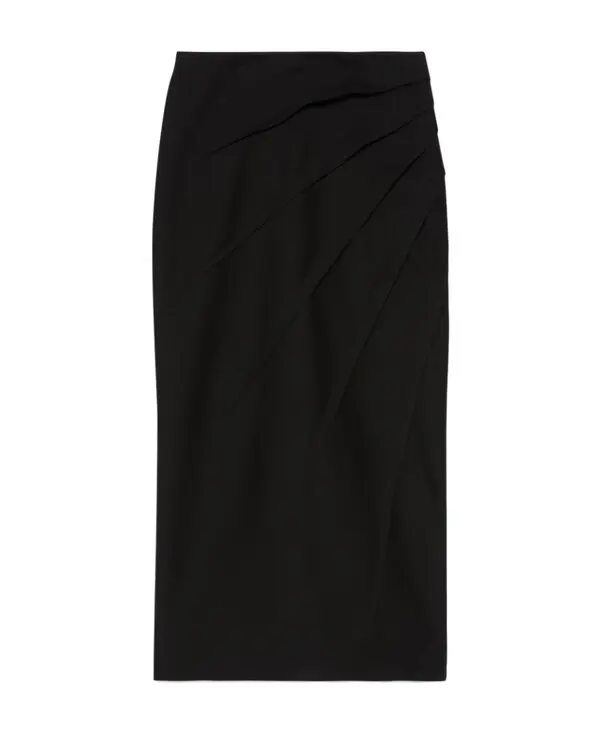 Gucci Wool Draped Detailed Midi Skirt