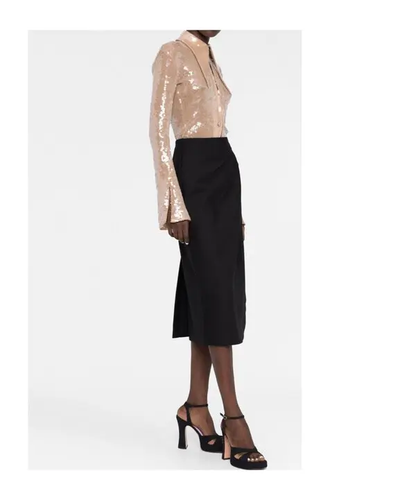 Gucci Wool Draped Detailed Midi Skirt