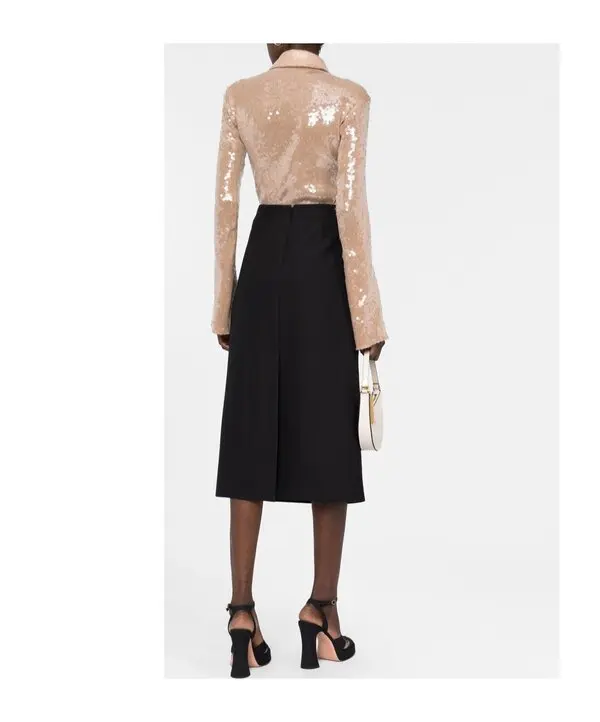 Gucci Wool Draped Detailed Midi Skirt