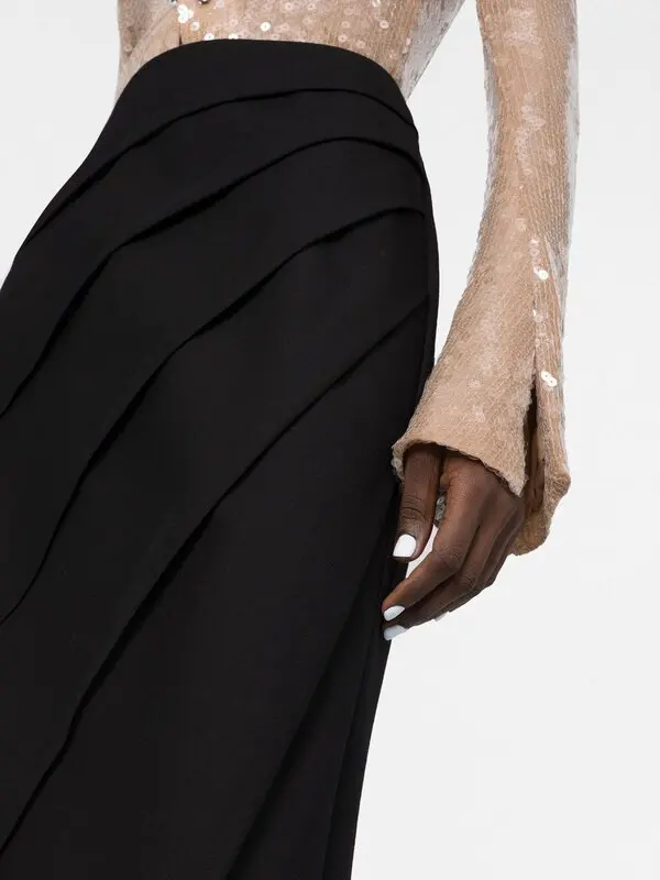 Gucci Wool Draped Detailed Midi Skirt