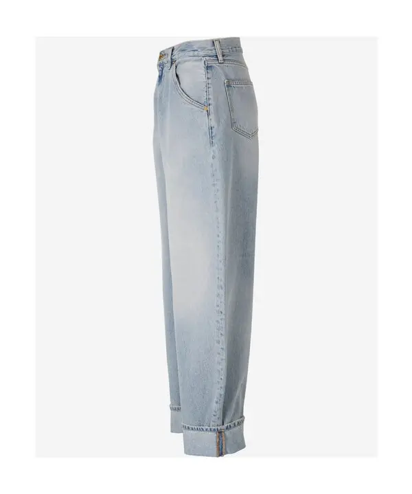 DARKPARK Barrel Cut Jeans With Hook-eye Buckles