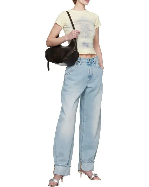 DARKPARK Barrel Cut Jeans With Hook-eye Buckles